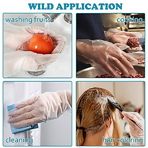 Meekear Food Prep Disposable Gloves, TPE Clear Latex-Free Food Safe Cleaning Gloves, BPA Free, Powder Free, Oil Tight (100, Medium)