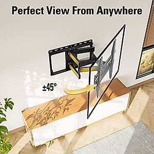 Mounting Dream TV Wall Mount for 32-65 Inch TV, TV Mount with Swivel and Tilt, Full Motion TV Bracket with Articulating Dual Arms, Fits 16inch Studs, Max VESA 400X400 mm, 99lbs, MD2380