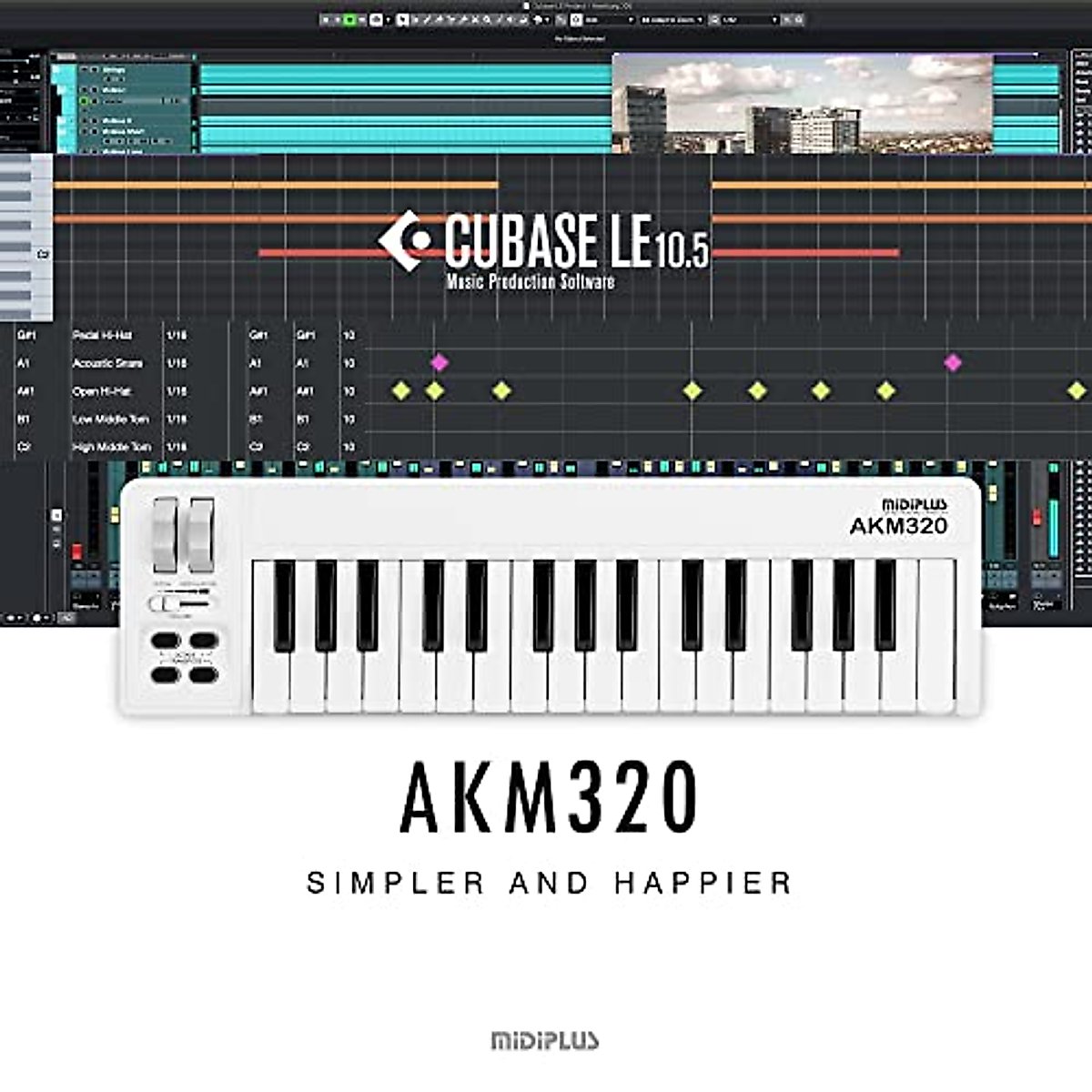 AKM320 MIDI Keyboard Controller, white edition with Cubase LE 12