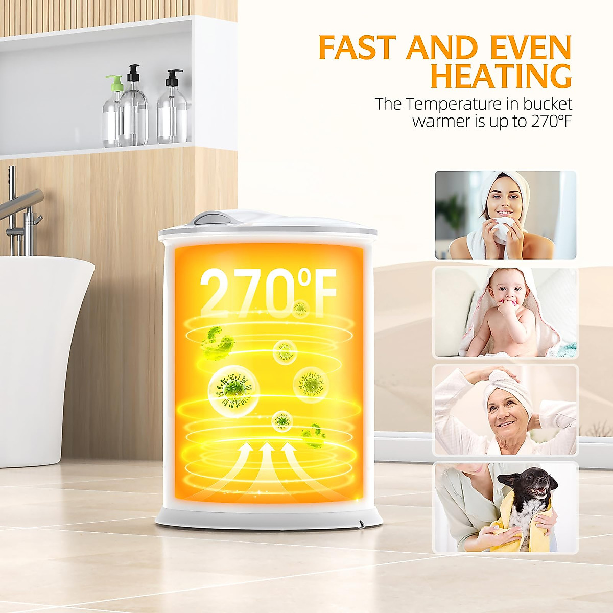 WXKNV Large Towel Warmer for Bathroom, Luxury Hot Towel Warmer with Timer, LED Display Time and Temperature, Insulation Effect Up to 150 Minutes, Delay Time Up to 24 Hours, Best Ideals