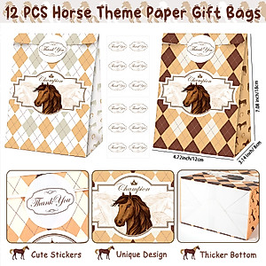 Erweicet Horse Party Favors 72 PCS Slap Bracelets Temporary Tattoos DIY Stickers Keychains Mini Horse Plastic Toys Gift Bags for Cowboys Western Animal Theme Birthday Party Baby Shower