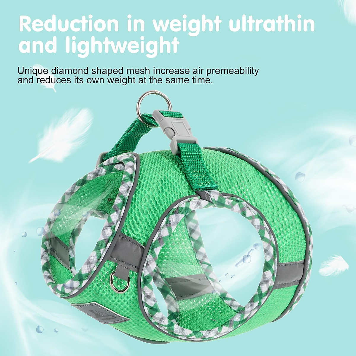 TomteNisse Dog Harness and Leash Set, No Pull Pet Harness for Small Dogs Easy Walking,Soft Breathable Small Dog Harness,Adjustable Reflective Step in Vest Harness for Puppy,Kitten, Cats