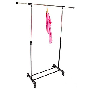 Xy Litol Rolling Clothes Rack Heavy Duty Portable Clothing Garment Rack with Shoe Shelf
