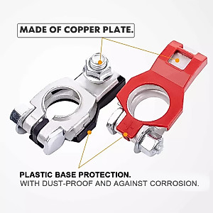 XINLIYA Battery Terminal Connector, Top Post Battery Cable Terminal Clamp Set, Positive and Negative 1 Pair, Good Contact and Corrosion Resistance, Car Accessories for SUV, Van, Motorcycle