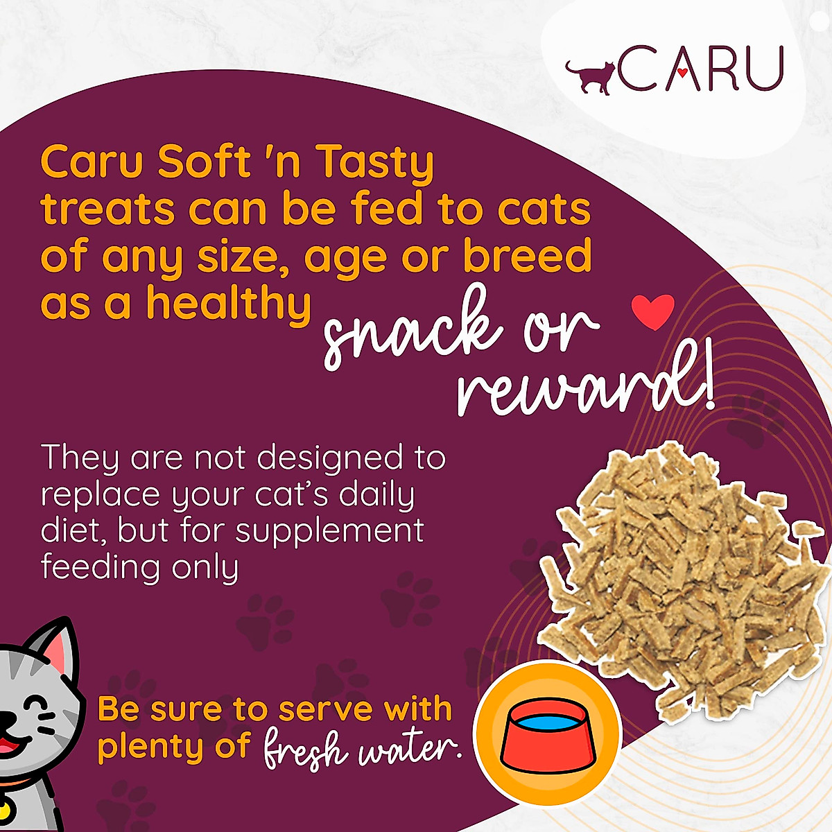 CARU - Soft ‘n Tasty Baked Bites - Chicken Bites Cat Treats - Flavorful All-Natural Treats - 3 oz.