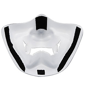 ATAIRSOFT Halloween Costume Cosplay BB Gun Evil Demon Monster Kabuki Samurai Hannya Oni Half Cover Airsoft and Prop Mask (White)