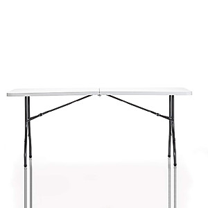 COSCO 6 ft. Fold-in-Half Banquet Table w/Handle, White