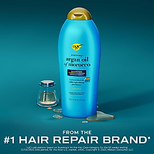 OGX Renewing Argan Oil of Morocco Shampoo - Strengthens and Repairs Dry, Damaged Hair - Paraben-Free, Sulfate-Free - 25.4 fl. oz