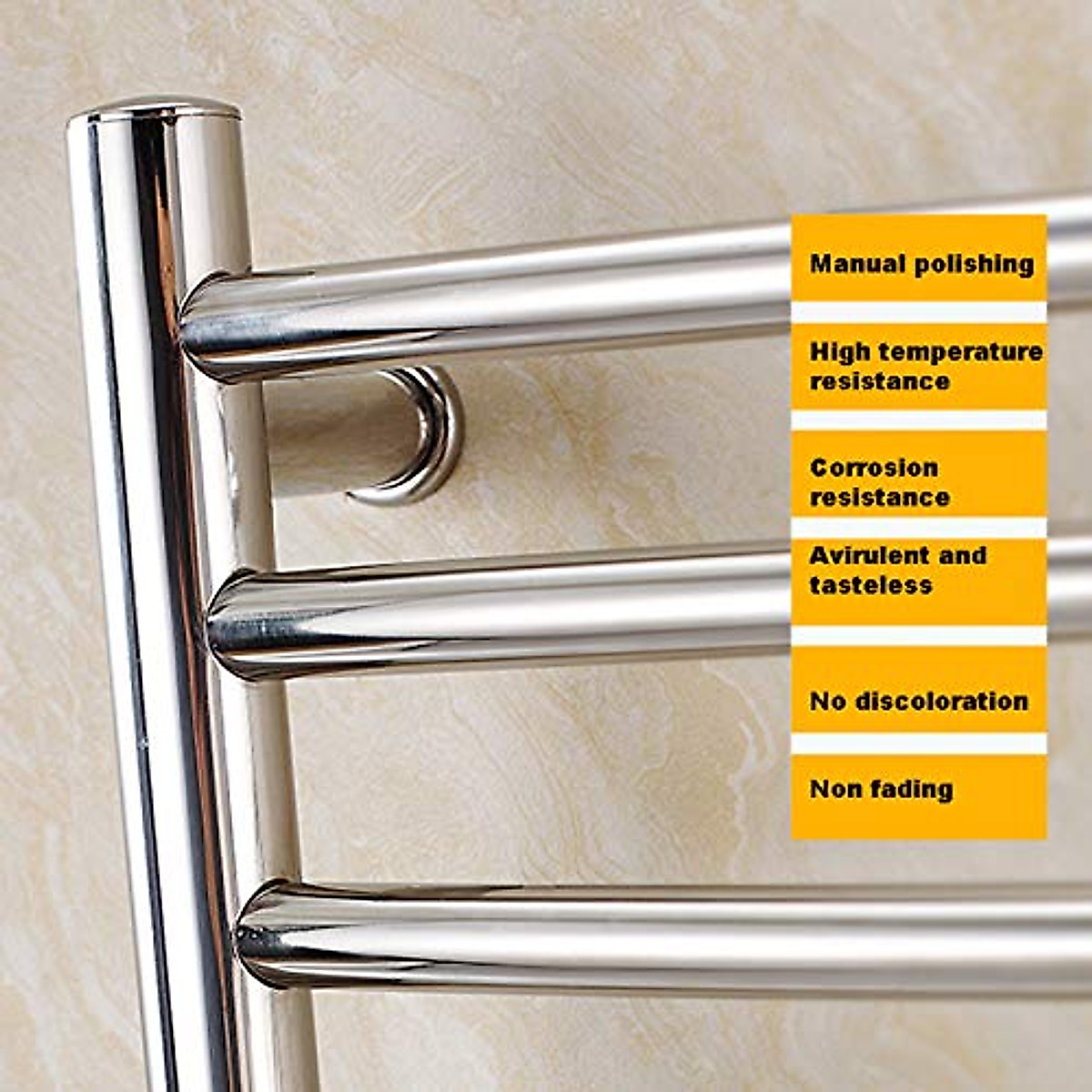 Bathroom Towel Warmer Electric Heated Towel Rack, Towel Warmer for Bathroom, 10-Bar Wall-Mounted Electric Heated Towel Rack, Energy Efficient 88W, Stainless Steel Heated Towel Rail Drying Rack with On