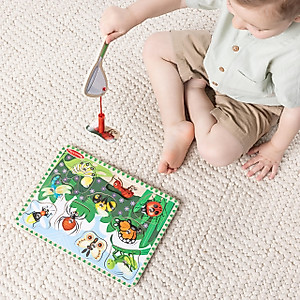 Melissa & Doug Magnetic Wooden Bug-Catching Puzzle Game (10 pcs)