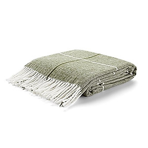Arus Highlands Collection Tartan Plaid Design Queen Size Throw Blanket Green Stripes 60" X 80"
