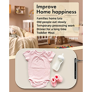 Electric Warming Mat for Food, 3 Adjustable Temperature - PONPUR Silicone Food Warmer Tray for Parties, Full Surface Heating, Auto Power Off, Foldable Hot Plate for Gatherings, Buffet, Family Meals