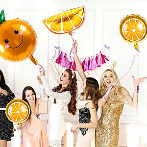 10Pcs Orange Citrus Foil Balloon, Cartoon Fruit Decorations Balloon, Orange Balloons Decorations, Little Cutie Baby Shower Balloons, Foil Balloon Cartoon Fruit Aluminum Foil Balloons Party Decor