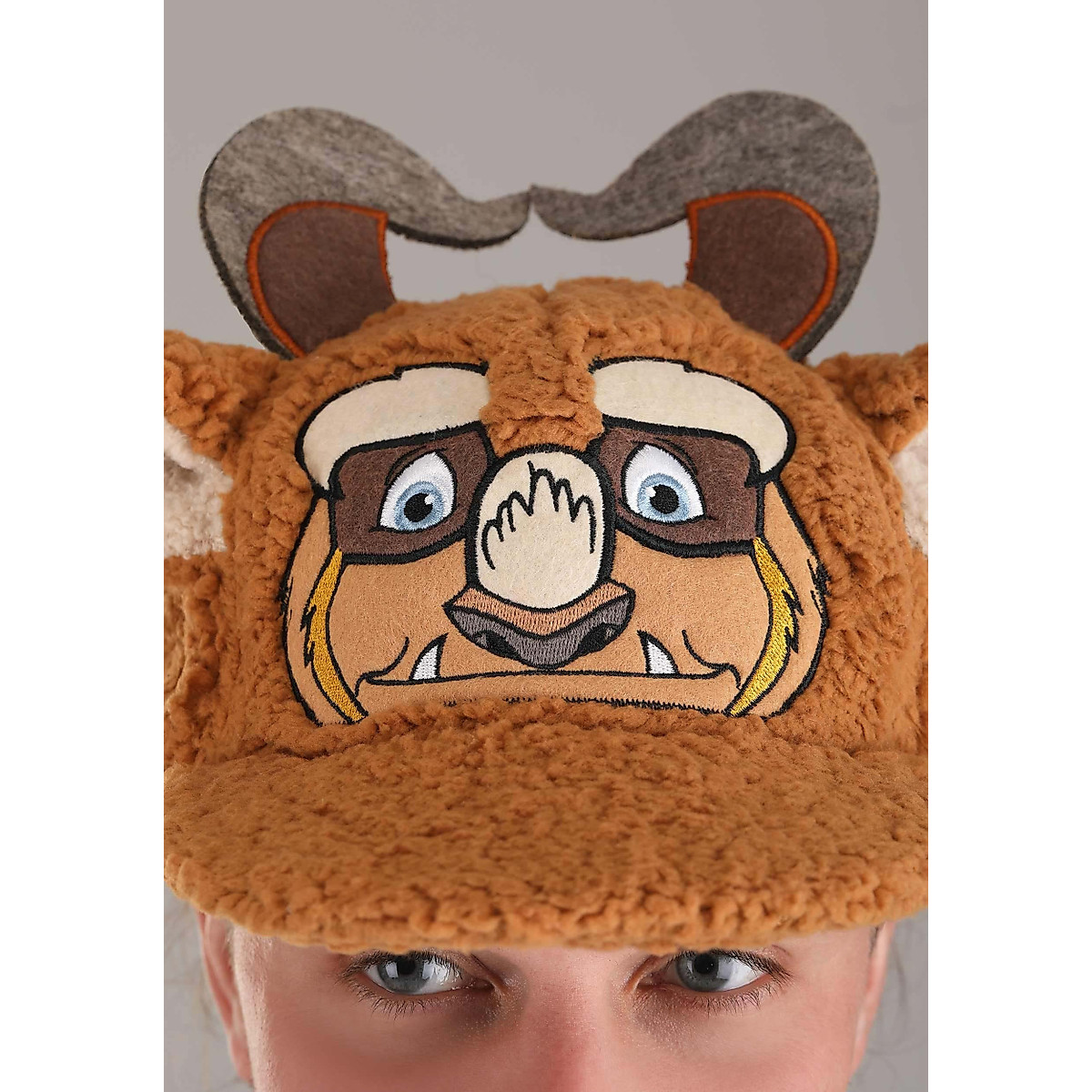 elope Disney Beast Plush Fuzzy Costume Cap with Ears Standard Multicolor