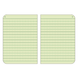 Rite in the Rain Weatherproof Mini-Stapled Notebook, 3 1/4" x 4 5/8", Green Cover, Universal Pattern, 3 Pack (No. 971FX-M), 4.625 x 3.5 x 0.125