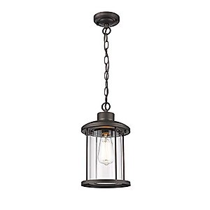 Rosient Outdoor Pendant Light, 1-Light Exterior Hanging Lantern Light Fixtures, Hanging Sconces Porch Lights with Oil Rubbed Bronze Finish