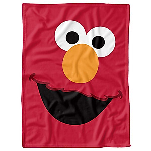 LOGOVISION Sesame Street Lightweight Baby Blanket, 30"X40", Elmo Face Unisex for Infants Girls & Boys