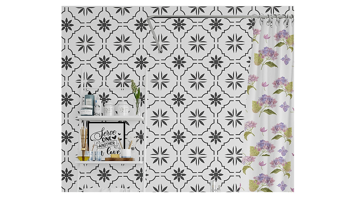 16-Pack Spanish Tile Stencil Set for DIY Wall & Floor Decor