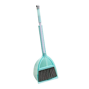 Xifando Mini Broom and Dustpan and Telescopic Rod Long Handle Broom, Camping Cleaning Tools, Light Blue