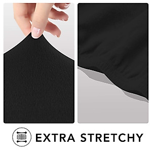 PureFit Super Stretch Recliner Sofa Slipcover with Pocket – Spandex Non Slip Soft Couch Sofa Cover, Washable Furniture Protector with Elastic Bottom for Kids, Pets （Recliner, Black）