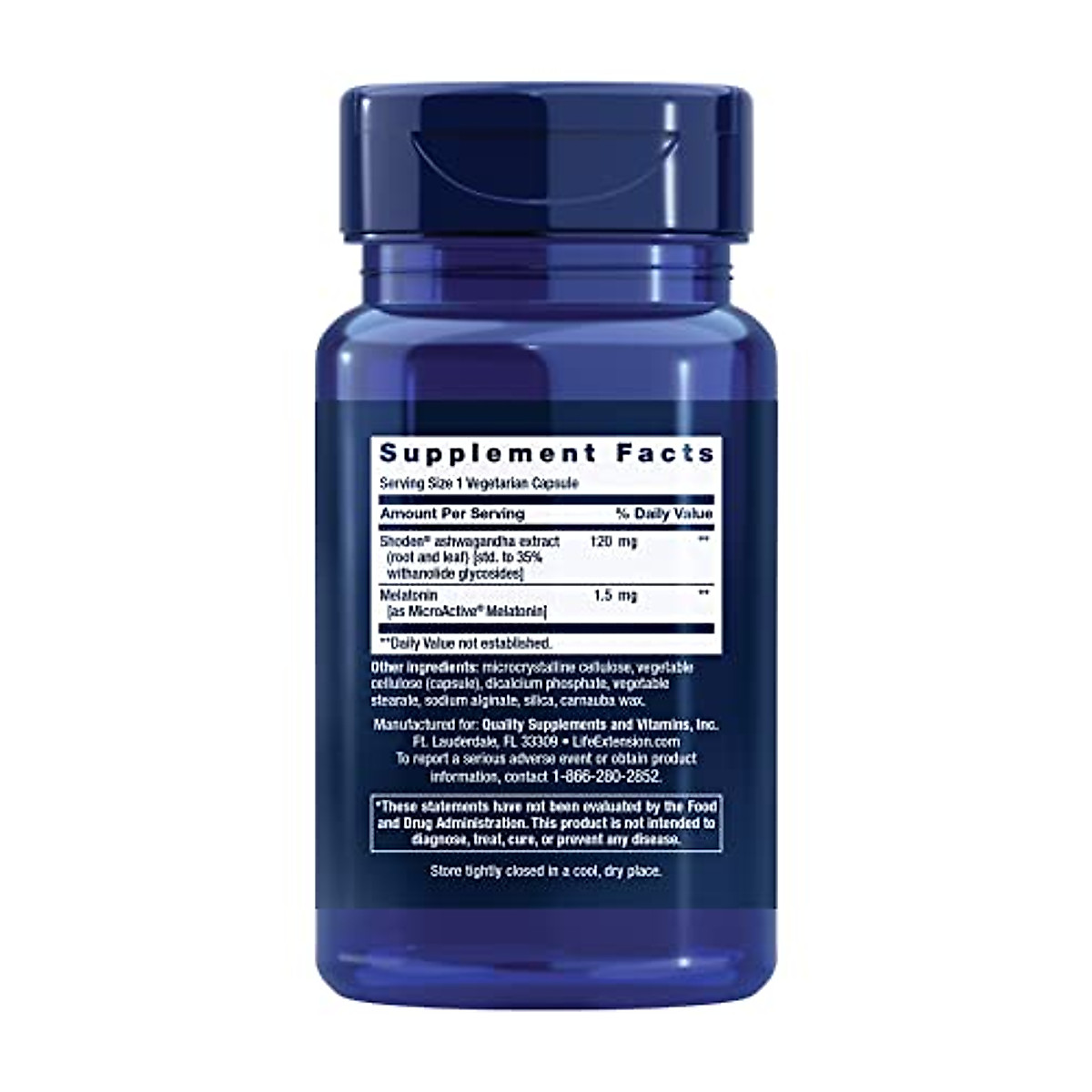 Life Extension Rest & Renew - Ashwagandha Extract with Melatonin - Sleep Supplement Herbal Formula for Healthy and Restful Sleep Support - Gluten Free, Non-GMO, Vegetarian - 30 Capsules