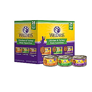 Wellness Chicken & Turkey Pate Favorites Variety Pack, 3 oz (Pack of 24)