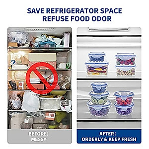 KIGI [6 Pack] 42.3oz/35.5oz/20.3oz/17oz/10.1oz/6.1oz Plastic Food Storage Containers Rectangular Meal Prep Containers and Storage Bowls Set,Leak-proof Stackable Fruit Storage Boxes,BPA Free