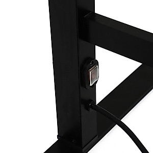 TVBNHU Black Electric Heating Towel Rack, Freestanding Towel Warmer with 5 Heated Bars, 120W Mute Constant Temperature Heated Towel Rail Radiator, Aluminum, 800X500x110mm