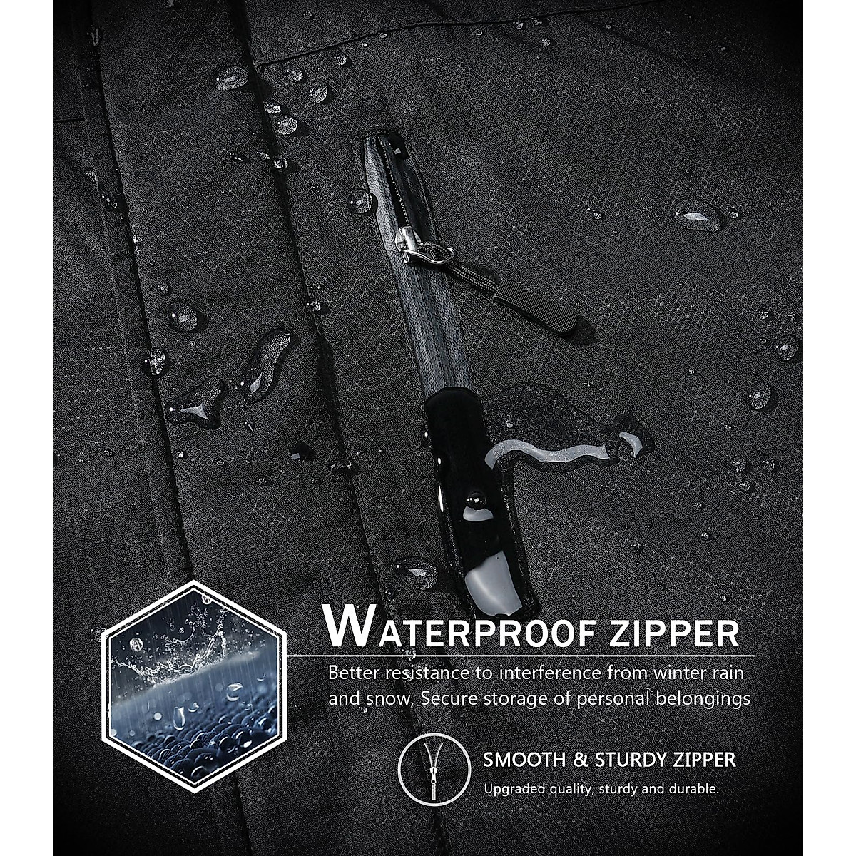 SPOSULEI Winter Jackets Coats for Men Waterproof Fleece Liner Softshell Jacket Ski Hiking Snow Jackets Parka Coat with Hooded Black 2XL