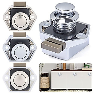 Durable Home Gadget Zinc Alloy Furniture Hardware Push Button Latch Cabinet Door Catch Cabinet Lock Car Push Lock - (Color: gold)