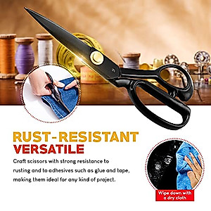 Fabric Scissors Professional (9-inch), Premium Scissors for Fabric Cutting with Bonus Measuring Tape - Made of High Density Carbon Steel Shears, Sewing Scissors for Fabric, Leather, Thin Metal, etc.