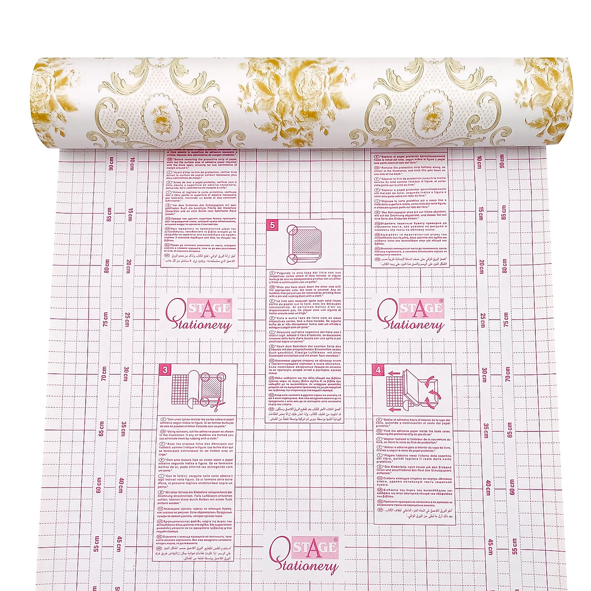 LovingWay 14.7 feet Wallpaper Roll Vintage Shelf Liner Self-Adhesive 17.7x177 Inch Drawer Covering PVC Paper Upgrade Old Furnitures Looking Yellow Damask