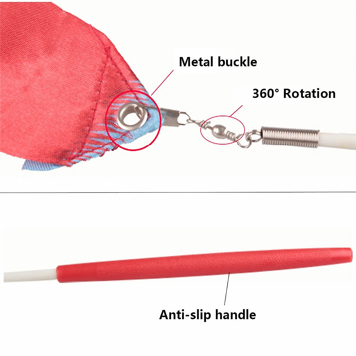 Smartlife15 10 Colors Gymnastic Dance Ribbon Streamer 4M Dancing Baton Gym Rhythmic Ribbons with Wand Art Artistic Gymnastics Ballet Twirling Rod Stick for Women Girls Kids