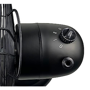 Good Housekeeping 92603 12" Retro Table Fan in Matte Black