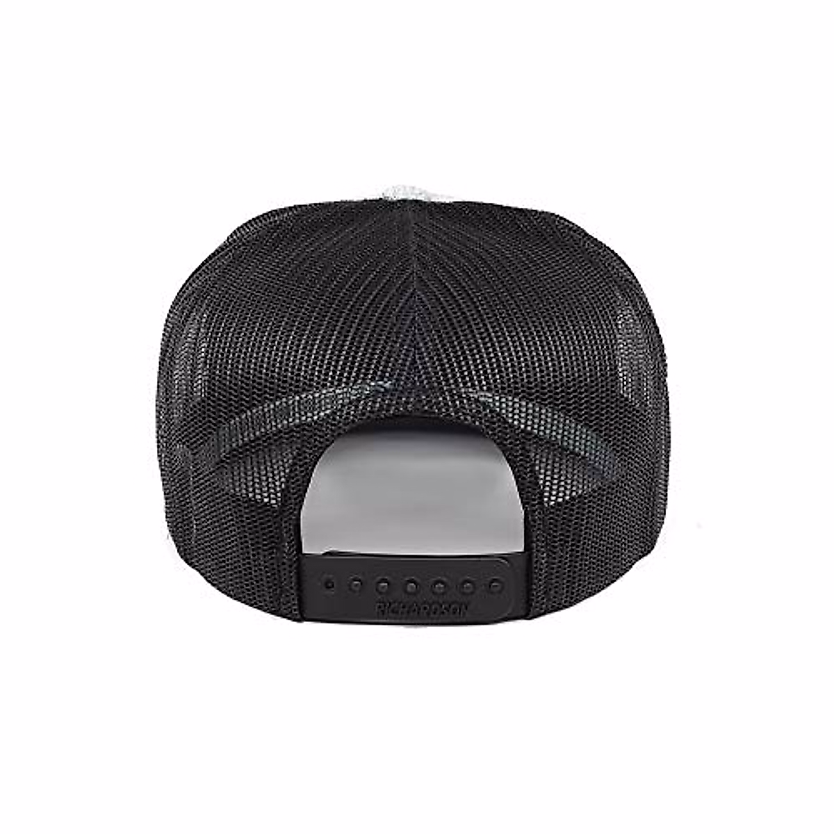 Branded Bills ‘The Salute' USA Flag Leather Patch Hat Flat Trucker - One Size Fits All (Heather Grey/Black)