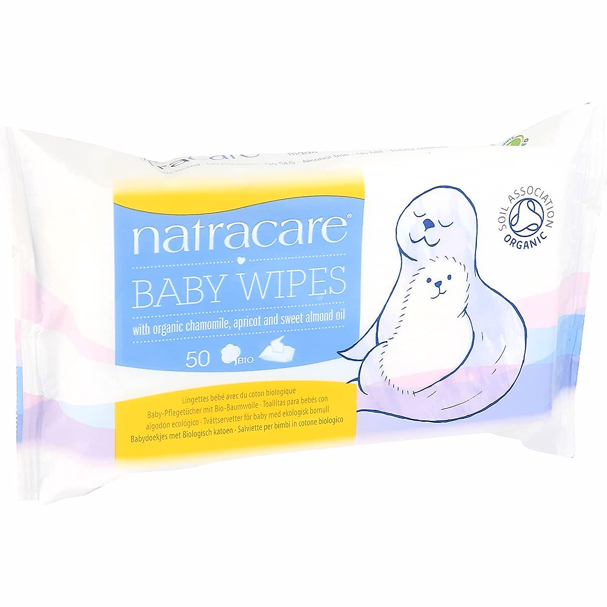 Natracare Organic Cotton Baby Wipes 50 ct (6-Pack)
