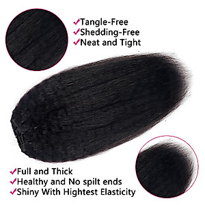 Mihugass Clip in Hair Extensions Real Human Hair Clip ins Double Weft Kinky Straight Clip ins for Women 120g 8pcs Clip on Hair Extensions Human Hair (18 Inch)