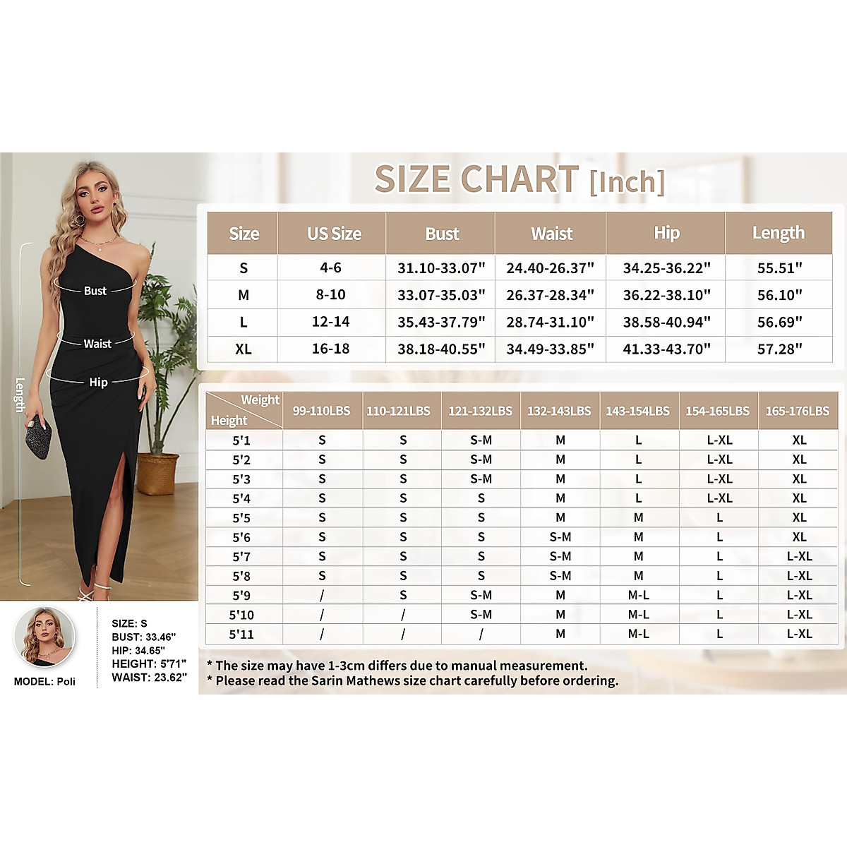 Sarin Mathews Womens One Shoulder Long Formal Dress Sexy Summer Sleeveless Bodycon Ruched Wrap Split Cocktail Dresses Black M