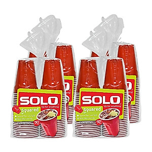 SOLO Cup Company Red Squared Plastic Party, 18 Ounce, 200 Count
