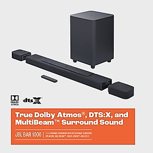 JBL Bar 1000: 7.1.4-Channel soundbar with Detachable Surround Speakers, MultiBeam™, Dolby Atmos®, and DTS:X®