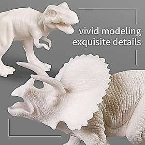 whatstem 3D Dinosaurs Painting Kit with 12 Dinos for Kids Age 3-15, Arts and Crafts Kits Drawing Toys with Dinosaurs Set Creativity Gifts for Boys and Girls