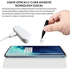 Akcoo [3 Pack OnePlus 7 / 7T Screen Protector, Tempered Glass UV Set, Full Transparency, Scratch Repair, Sensitive Touch,Fingerprint-ID Compatible