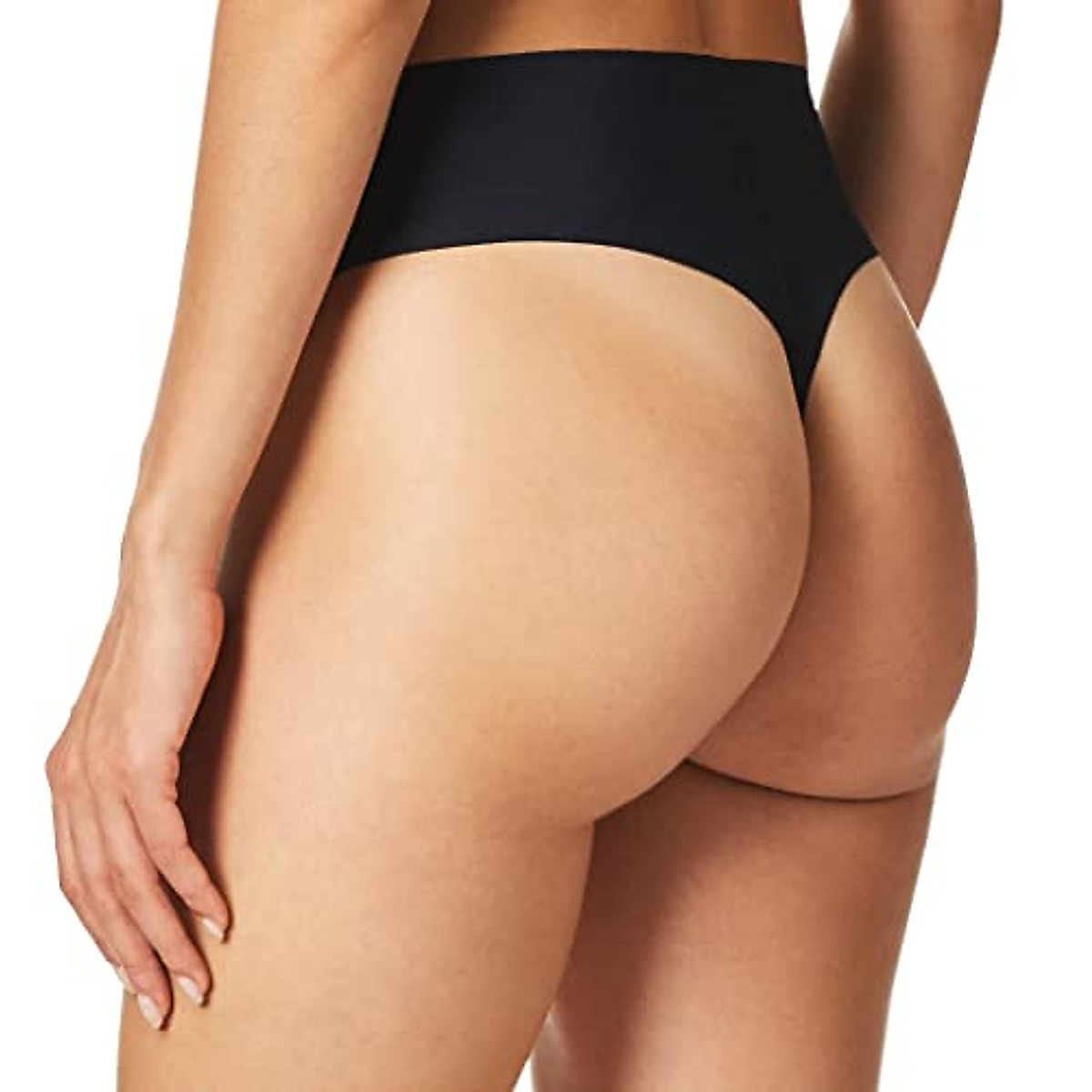 Calvin Klein Women's Invisibles High-Waist Thong Panty, Black, S