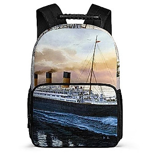 Retro Titanic Famous Old Historic Laptop Backpack Lightweight 16 Inch Travel Backpack Shoulder Bag Daypack for Men Women