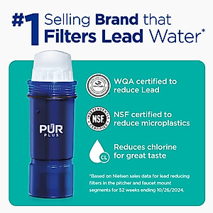 PUR PLUS Water Pitcher Replacement Filter with Lead Reduction (3 Pack), Blue â€“ Compatible with all PUR Pitcher and Dispenser Filtration Systems