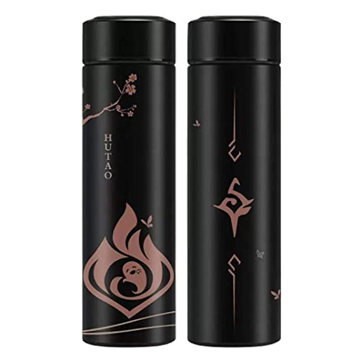 SOOVI Genshin Impact Water Bottle with LED Temperature Display Hu Tao/KeLi/Zhongli Double Walled Vacuum Insulated Water Bottle,Leak Proof Keep Cold and Keep Warm 12H 16.9 oz/500ml (Hu Tao)