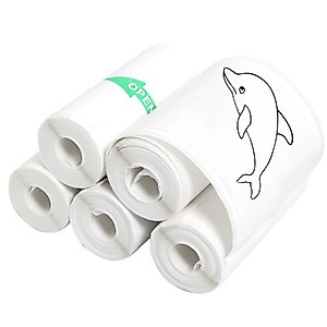 5 Rolls of Thermal Adhesive Sticker Paper by KozyOne, 57 x 25 mm Coreless Inkless Black and White Print Paper for Mini Thermal Printer, Cash Register, POS Receipt and More