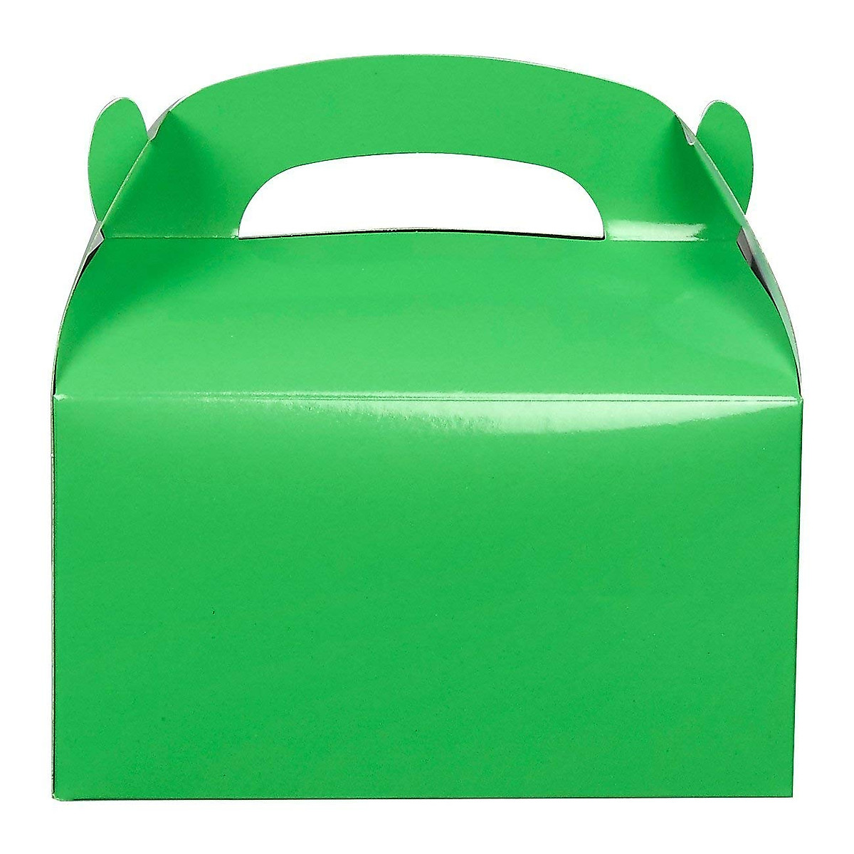 Pack of 24 Paper Treat Boxes - Gable Favor Boxes - Fun Party Play Goodie Boxes - 2 Dozen Bright Green Birthday Party Shower Loot Gift Boxes - 24 Count - 6.2 x 3.5 x 3.6 Inches