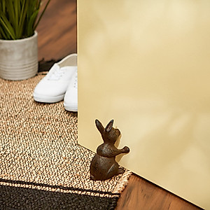 DII Cast Iron Door Stop Collection Heavy & Decorative Stopper, 4x3x5", Rabbit