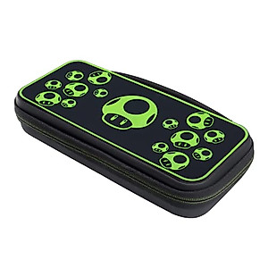 PDP Travel Case Plus with Wrist Strap, Built-in Stand & Storage Pockets - Nintendo Switch/Lite/OLED Compatible - Super Mario 1-Up Glow in the Dark